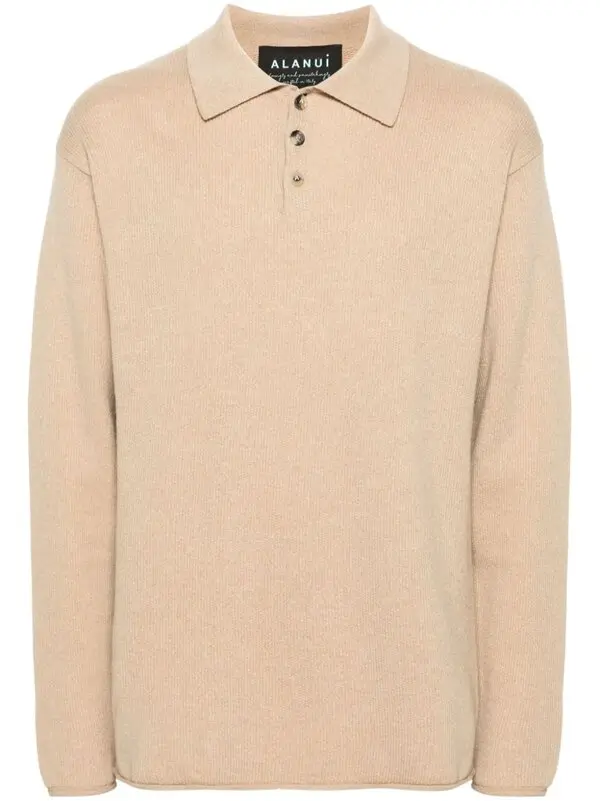 Alanui Ribbed Polo Top - Neutrals