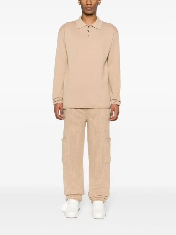 Alanui Ribbed Polo Top - Neutrals