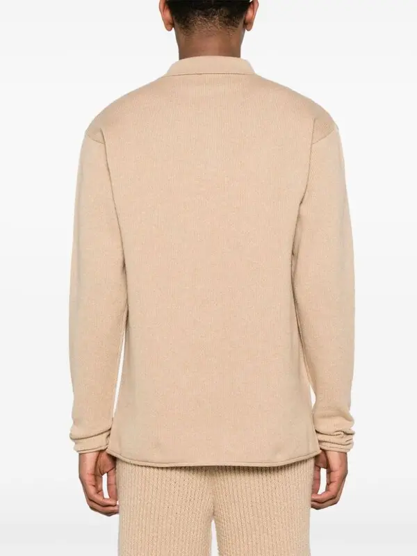Alanui Ribbed Polo Top - Neutrals