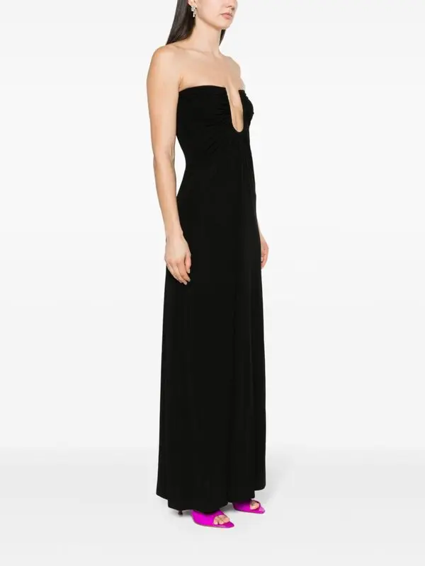 Christopher Esber Arced Palm Strapless Gown - Black