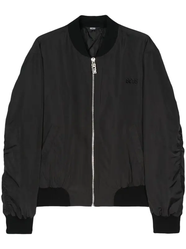 ブルゾン GCDS Women Bomber Jackets A2OM0905TH499 Black Gcds Black Nylon Bomber Jacket - Black - Women | A2OM0905TH499