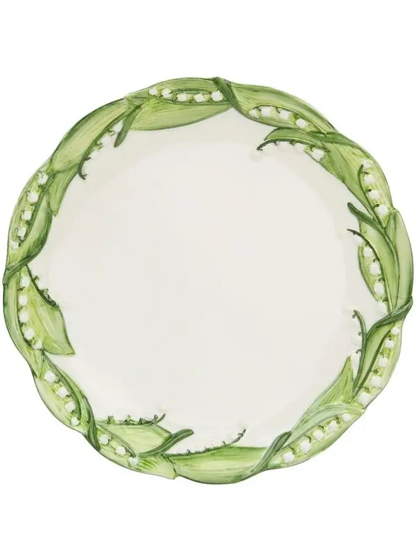 LES-OTTOMANS Lily Of The Valley Dinner Plate - White