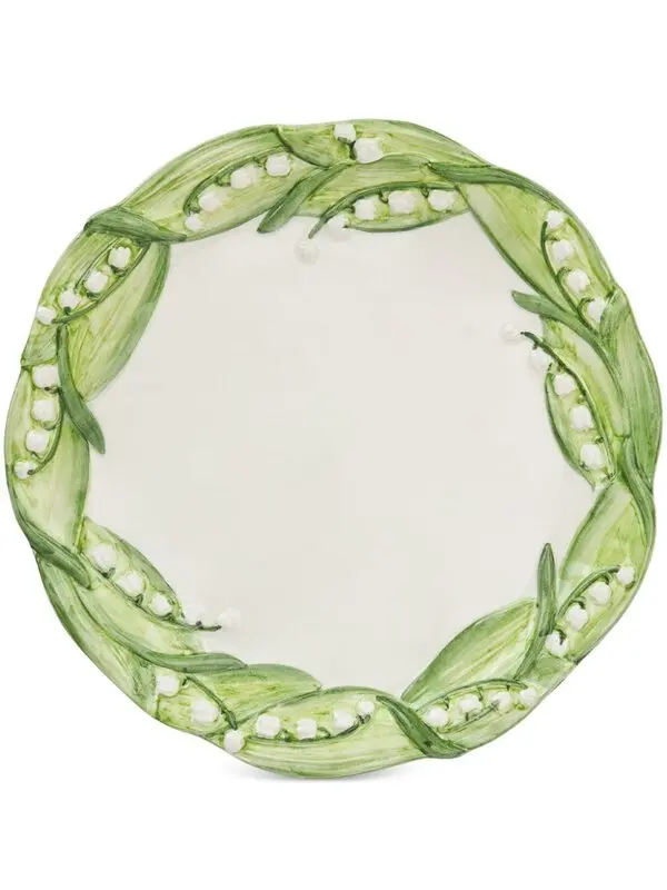 LES-OTTOMANS Lily Of The Valley Dessert Plate - White