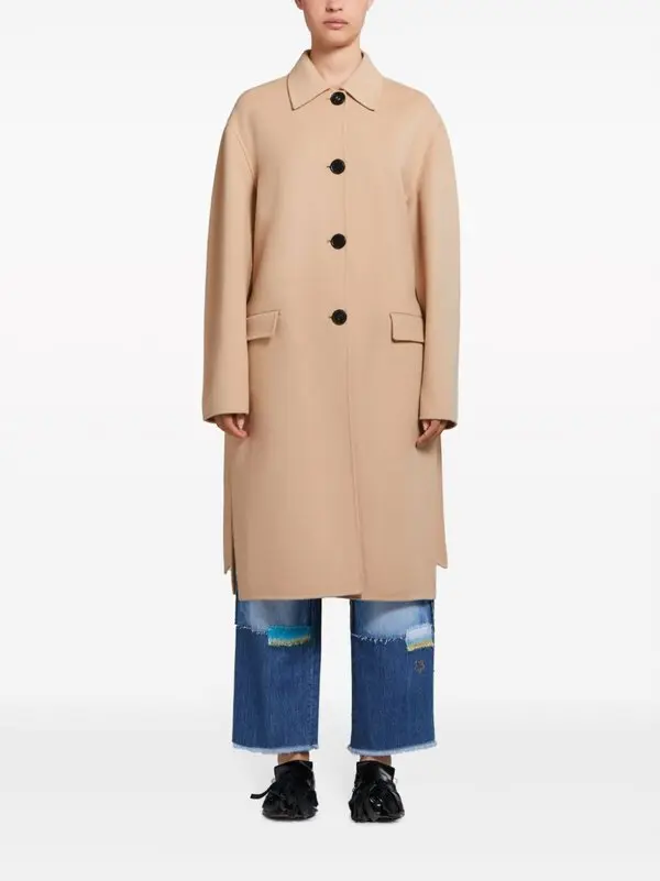 Marni Belted Virgin Wool-blend Coat - Brown