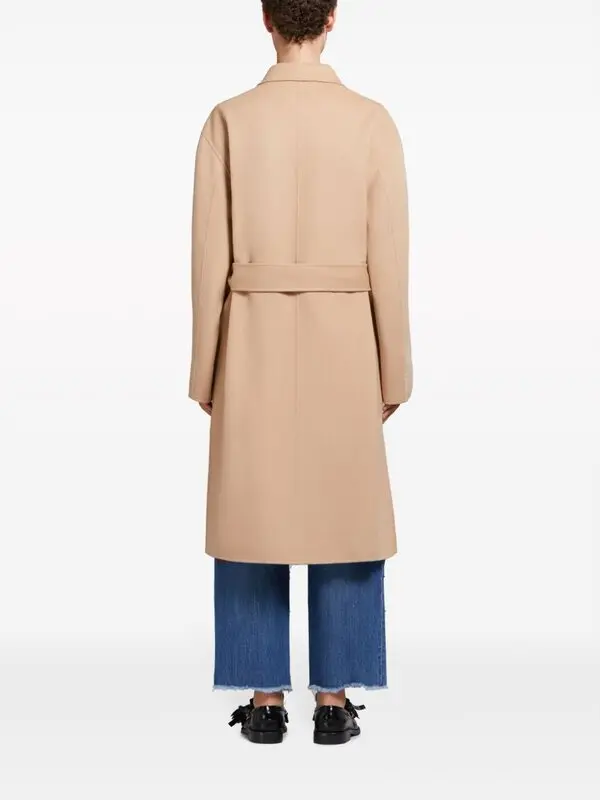 Marni Belted Virgin Wool-blend Coat - Brown