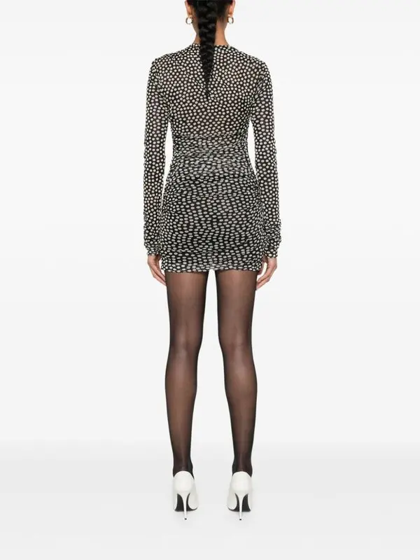 Saint Laurent Polka-dot Tulle Minidress - Black