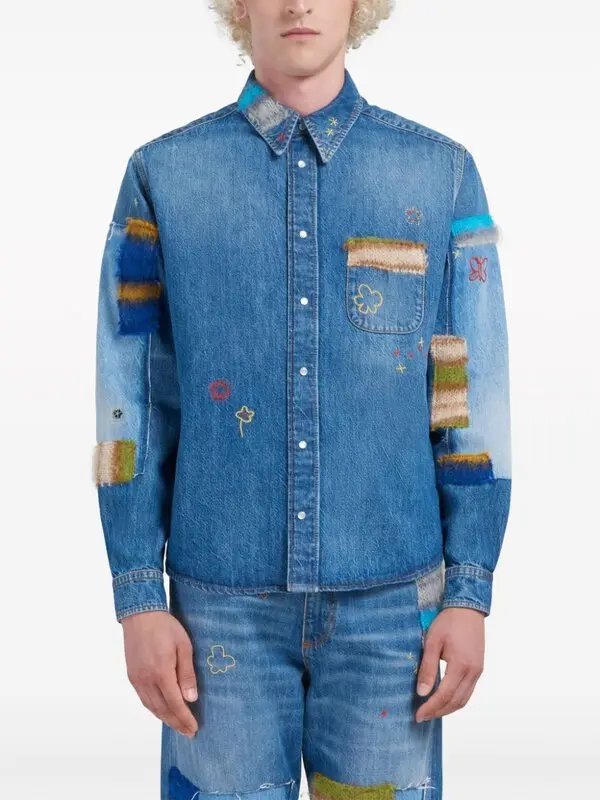 Marni Embroidered Denim Shirt