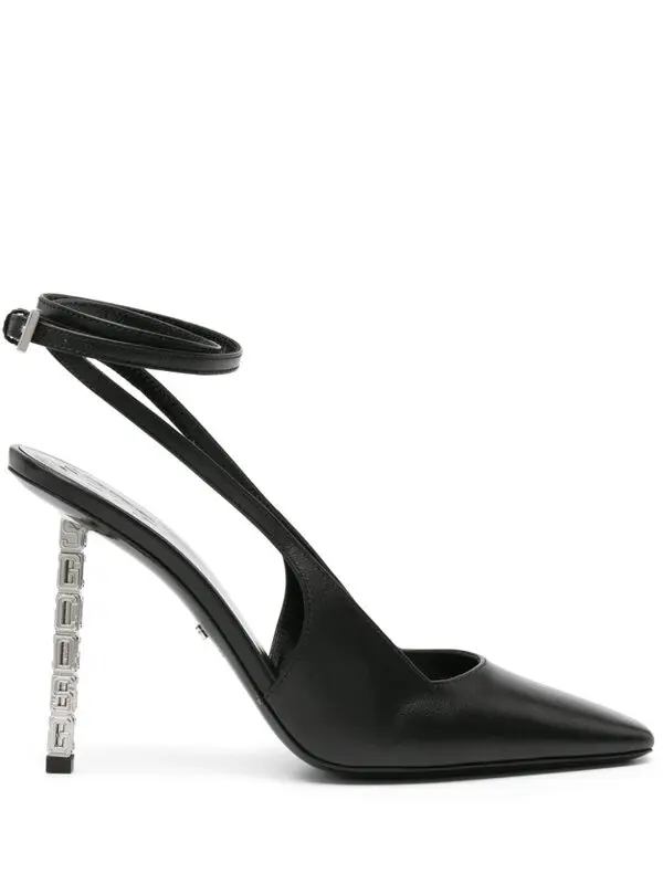 Gcds 120mm Slingback Leather Pumps - Black