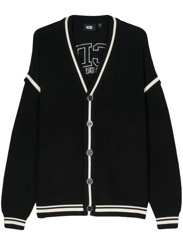 Gcds Logo-embroidered Cotton Cardigan