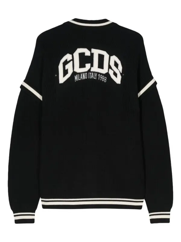 Gcds Logo-embroidered Cotton Cardigan
