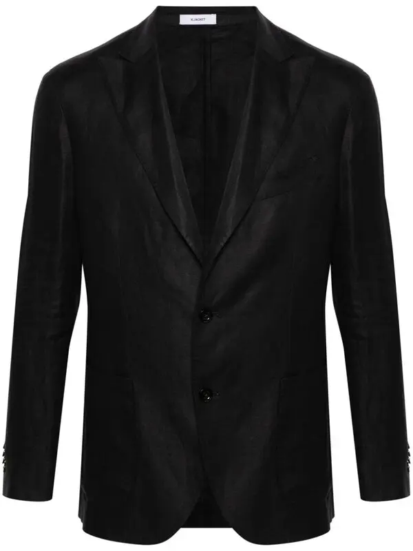 Boglioli Single-breasted Linen Blazer - Blue