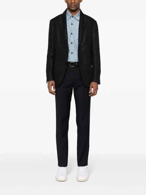 Boglioli Single-breasted Linen Blazer - Blue