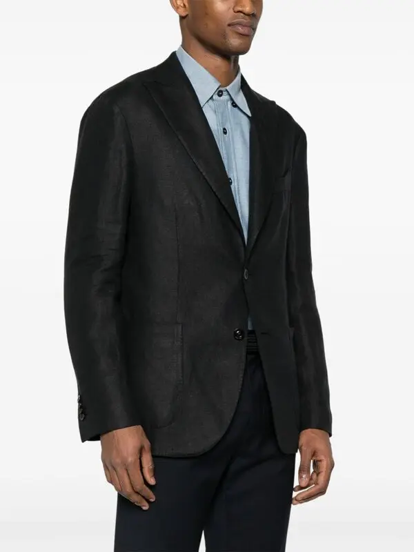 Boglioli Single-breasted Linen Blazer - Blue