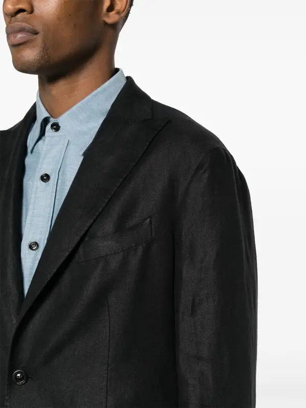 Boglioli Single-breasted Linen Blazer - Blue