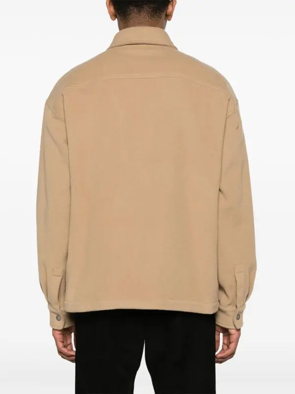 Palm Angels Logo-embroidered Shirt Jacket - Neutrals