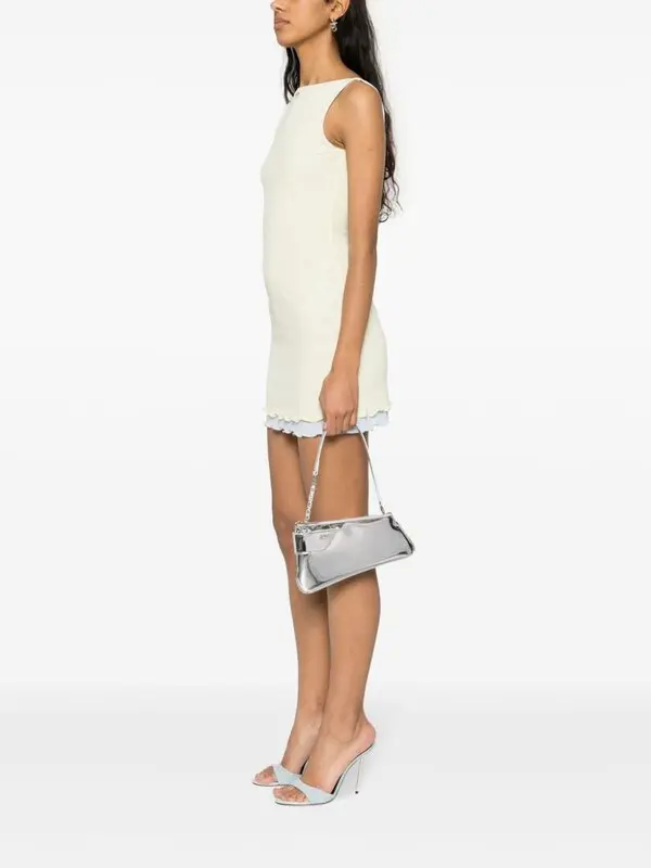 Gcds Comma Notte Leather Bag - Silver