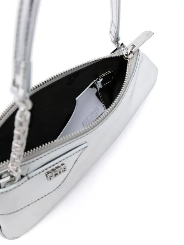 Gcds Comma Notte Leather Bag - Silver