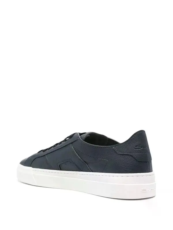 Santoni Grained Leather Sneakers - Blue