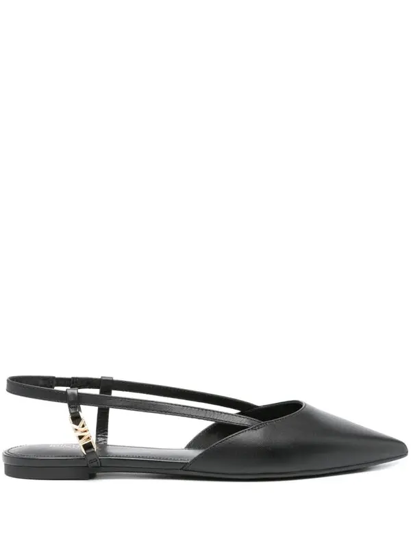 Michael Kors Logo Plaque Leather Pumps