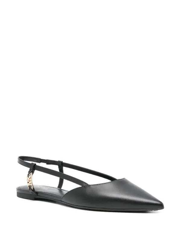 Michael Kors Logo Plaque Leather Pumps