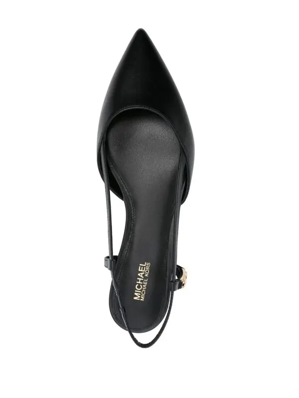 Michael Kors Logo Plaque Leather Pumps