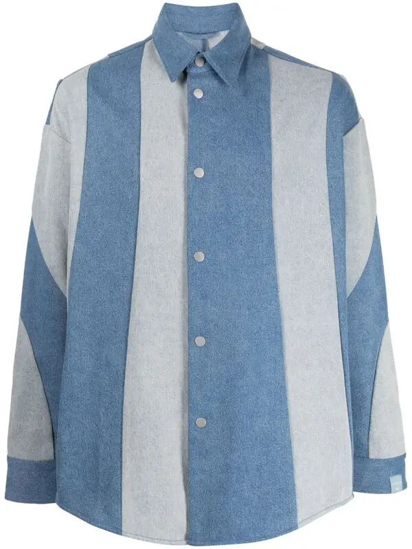 CROQUIS Striped Denim Shirt - Blue