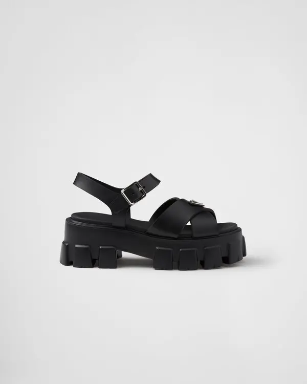 Prada Monolith Rubber Sandals - Black