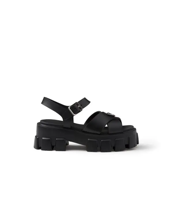 Prada Monolith Rubber Sandals - Black