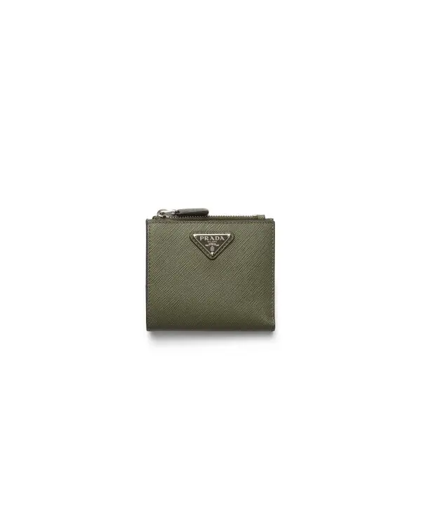 Prada Small Saffiano Leather Wallet - Green