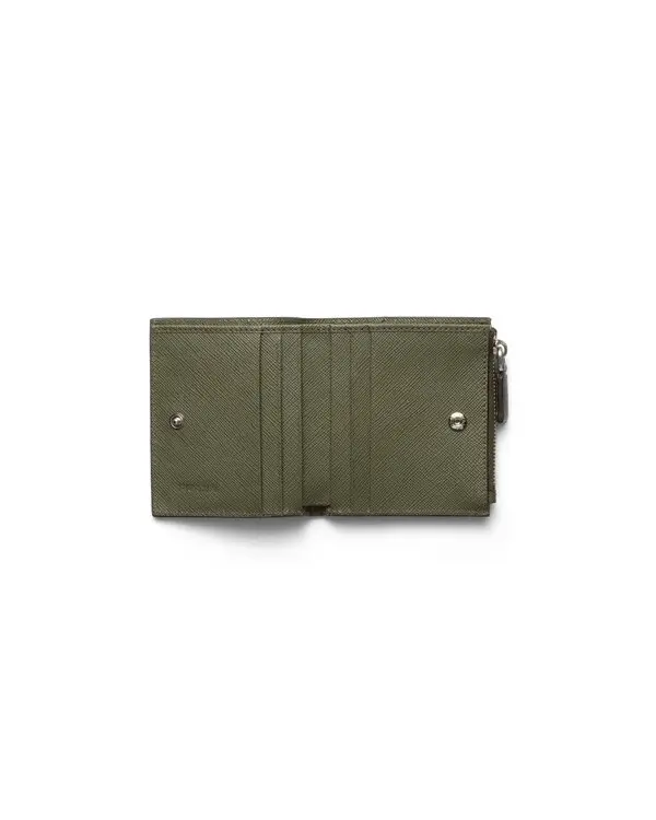Prada Small Saffiano Leather Wallet - Green