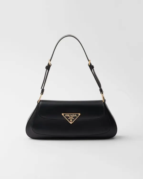 Prada Leather Shoulder Bag - Black | Editorialist