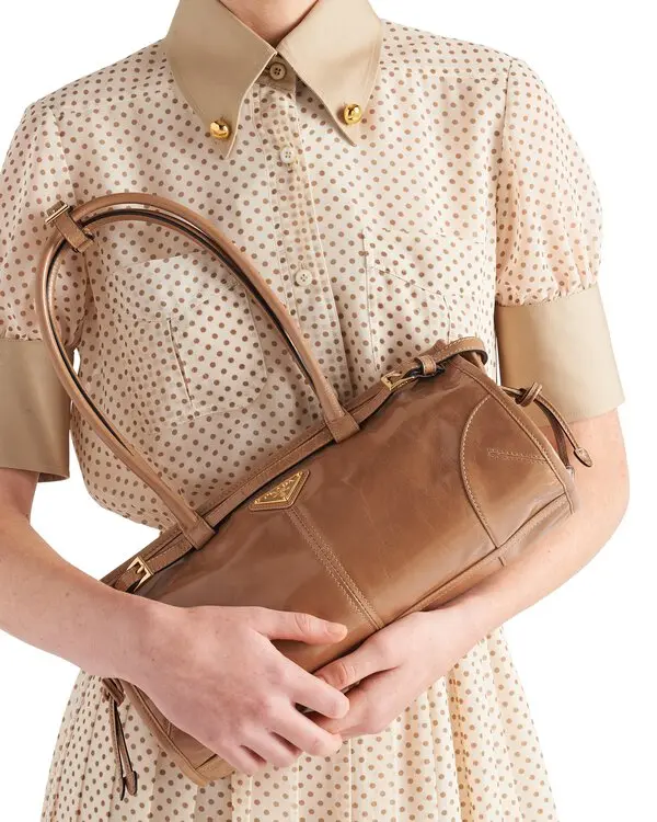Prada Bonnie Medium Leather Handbag - Pink