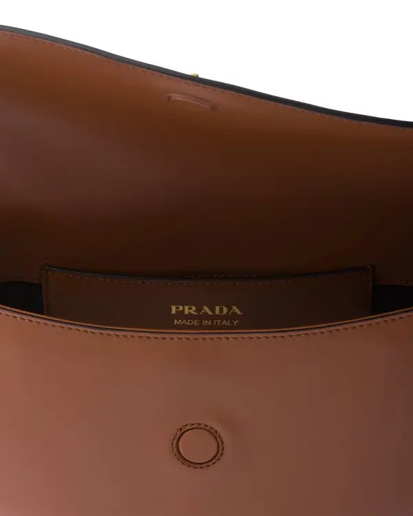 Prada Arqué Leather Shoulder Bag - Brown
