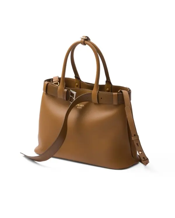 Prada Leather Handbag With Belt