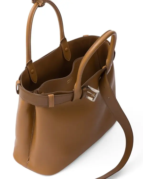 Prada Leather Handbag With Belt