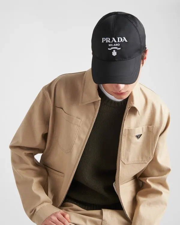 Prada Re-Nylon Baseball Cap - Black/White | Editorialist