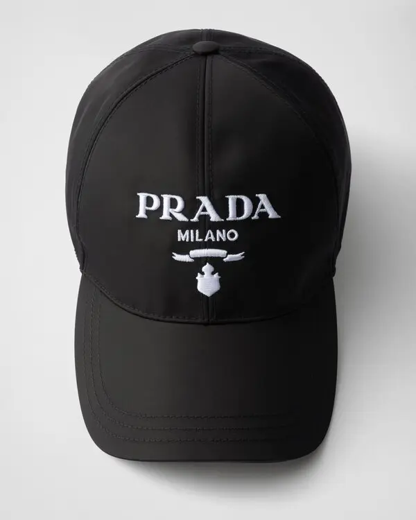 Prada Re-Nylon Baseball Cap - Black/White | Editorialist