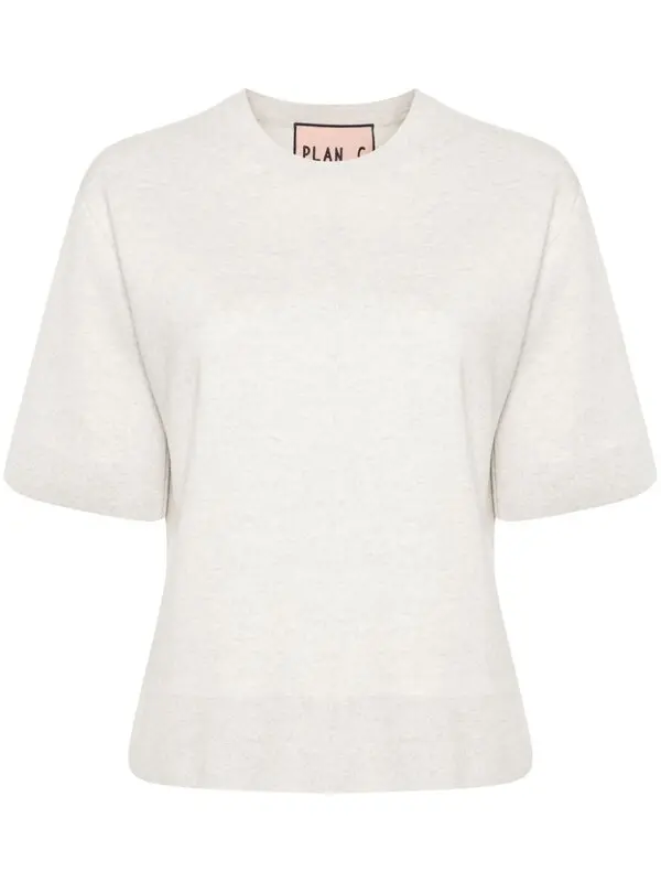 Plan C Mélange Knitted T-shirt