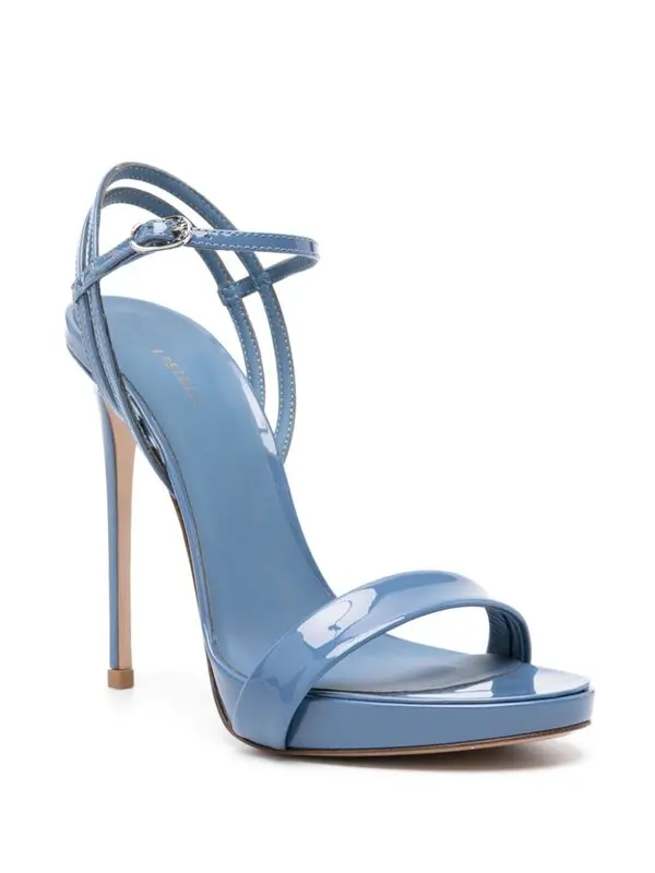LE SILLA Gwen 120mm Patent-leather Sandals - Blue