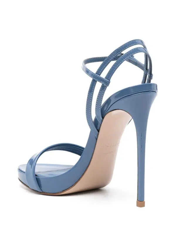 LE SILLA Gwen 120mm Patent-leather Sandals - Blue