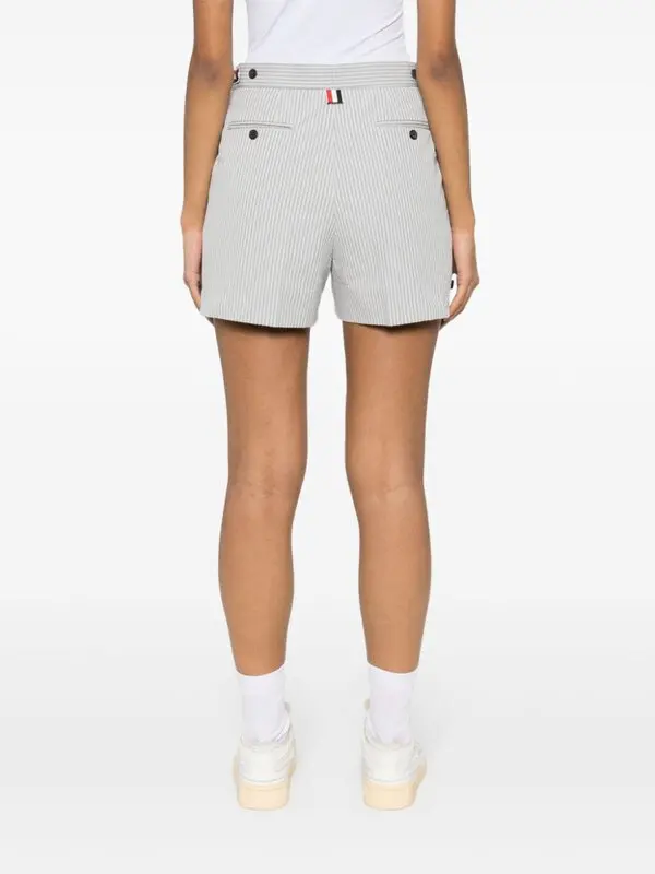 Thom Browne Striped Seersucker Shorts - Grey