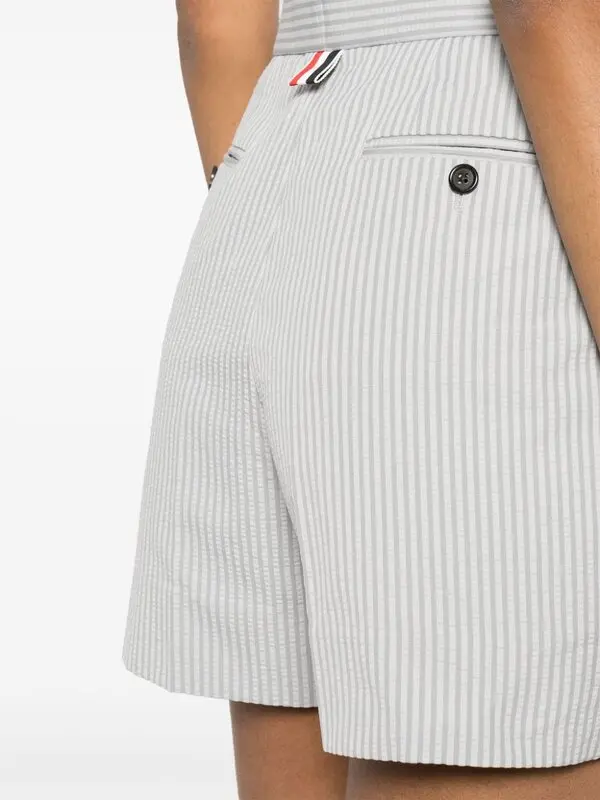Thom Browne Striped Seersucker Shorts - Grey
