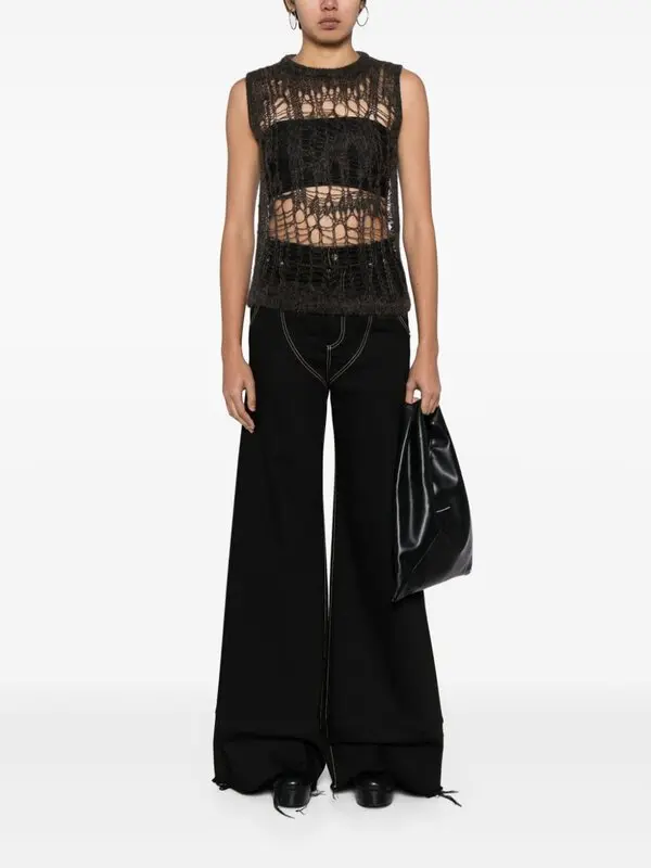 Rick Owens Open-knit Tank Top - Grey