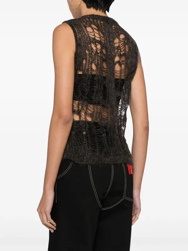 Rick Owens Open-knit Tank Top - Grey