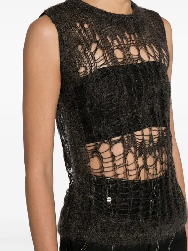 Rick Owens Open-knit Tank Top - Grey