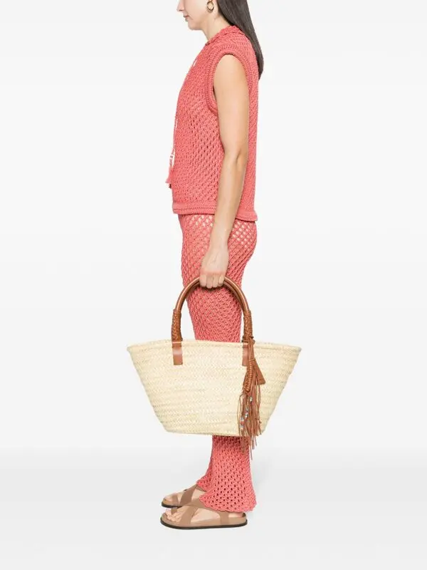 Alanui Large Icon Palm Leaf Raffia Tote Bag - Neutrals