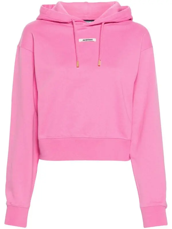 Jacquemus Le Hoodie Gros Grain Cotton Top - Pink
