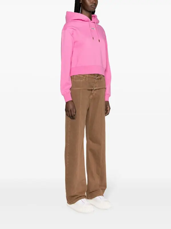 Jacquemus Le Hoodie Gros Grain Cotton Top - Pink