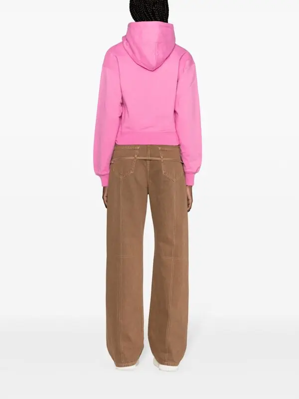 Jacquemus Le Hoodie Gros Grain Cotton Top - Pink