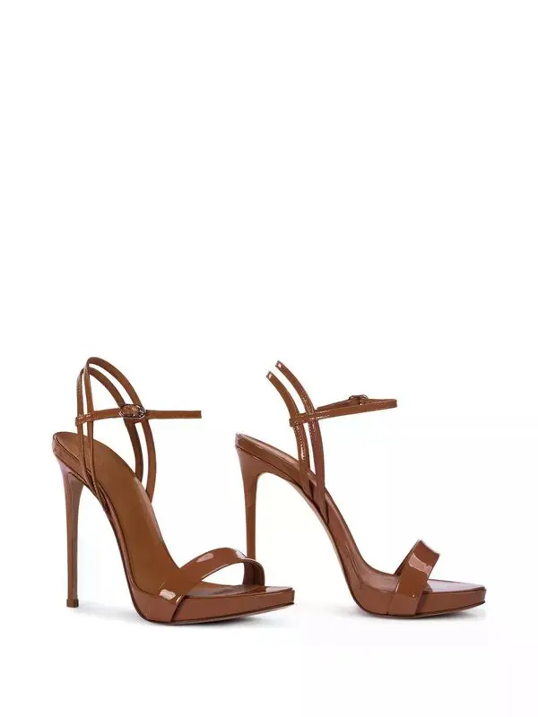 LE SILLA Gwen 120mm Leather Sandals - Brown